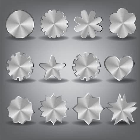 Metal Shape Design Element Set Vectors Graphic Art Designs In Editable Ai Eps Svg Format Free