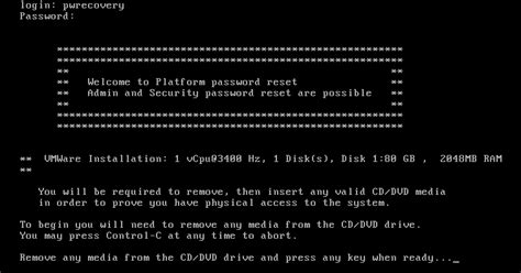 Reset CUCM Call Manager OS Platform Password
