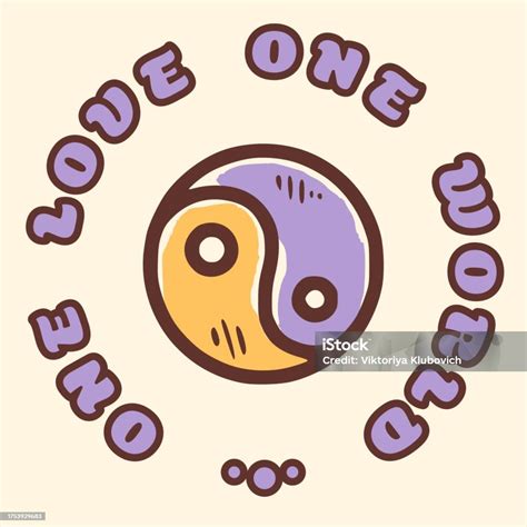 그루비 히피 70년대 스티커 재밌는 만화 음양 트렌디한 복고풍 사이키델릭 만화 스타일의 60년대 스티커 좋은 분위기 그루비 유지 1960 1969 년에 대한 스톡 벡터 아트