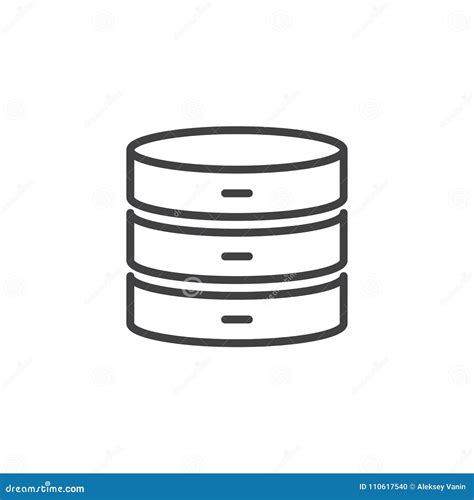 Database Server Outline Icon Stock Vector Illustration Of Line