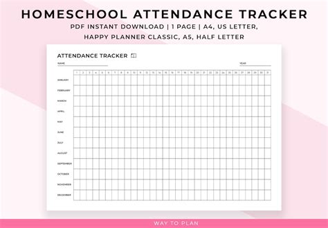 Attendance Sheet Printable Homeschool Printable Free Templates