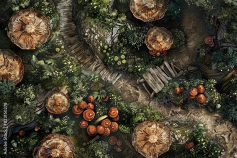 Dnd Battlemap Fungal Hollow Battlemap A Mysterious And Eerie Fungal