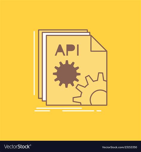 Api App Coding Developer Software Flat Line Vector Image