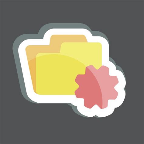 Sticker Folder Settings Suitable For Programming Symbol Simple Design Editable Design