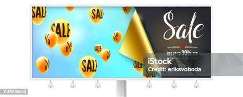 판매 특별 제공 판매의 제공을 위한 배너와 빌보드 종이의 모서리 푸른 하늘과 필기 텍스트에 헬륨 풍선 비행 칠판에 레터링과 3d 벡터 배너입니다 가격에 대한 스톡 벡터 아트