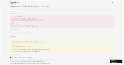 React With Mjs Error Codesandbox