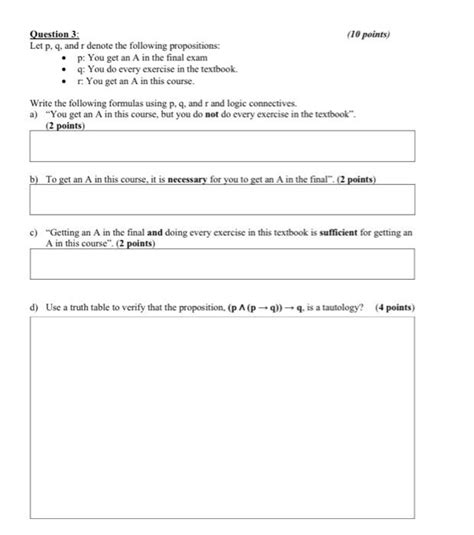 solved question 3 10 points let p q and r denote the