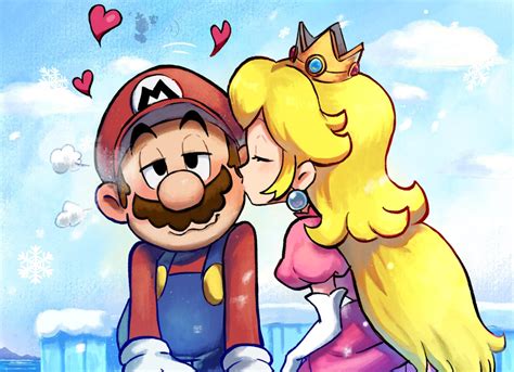 Mlss Peach Kissing Mario By Lokmenghong560617 On Deviantart