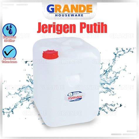 Jual Jerigen Putih 30 Liter Jerigen Plastik Jeringen Anti Pecah Jerigen Tebal Terbaru Shopee