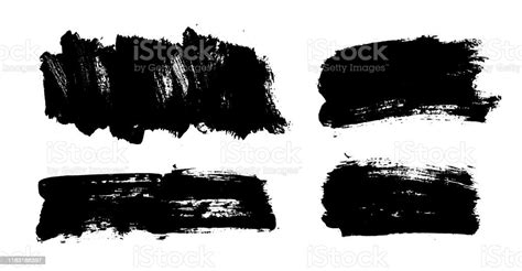 브러시 스트로크 벡터 페인트 브러시 세트입니다 그런 지 디자인 요소 사각형 텍스트 상자 0명에 대한 스톡 벡터 아트 및 기타