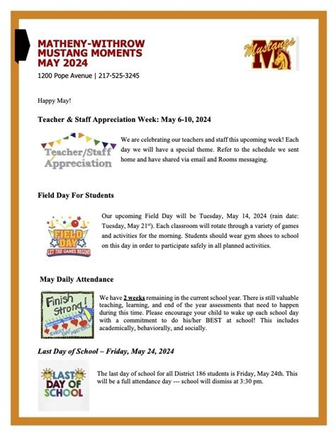 Mustang Moments May 2024 Matheny Withrow Elementary School