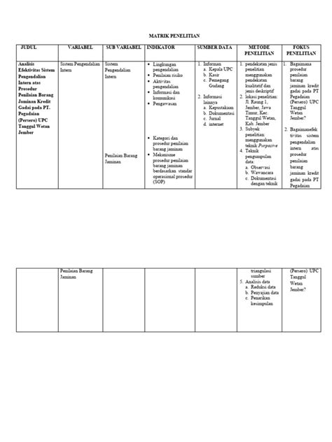 Matrik Penelitian Pdf