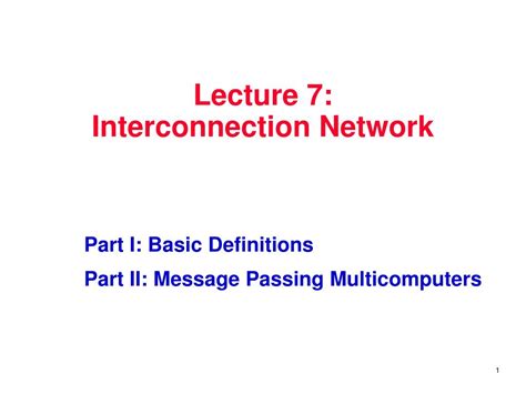 Ppt Lecture 7 Interconnection Network Powerpoint Presentation Free