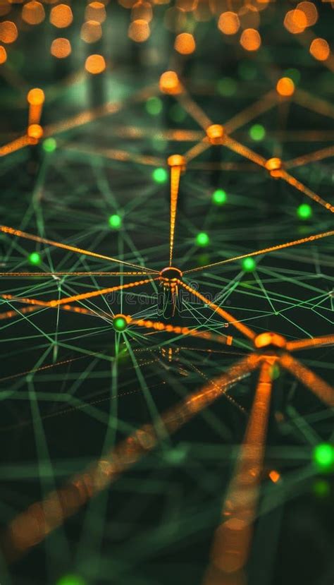 Digital Network Linking Stream Of Data Particles In Representation Of Information Technology