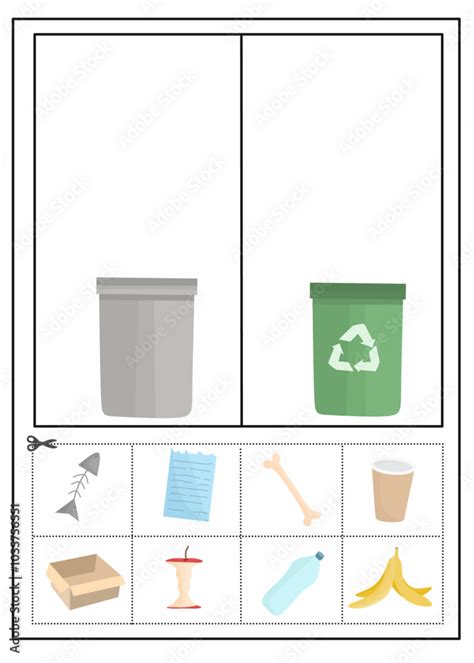 Sorting Trash Recycle Or Garbage Recycling Trash Printable Recycle Or