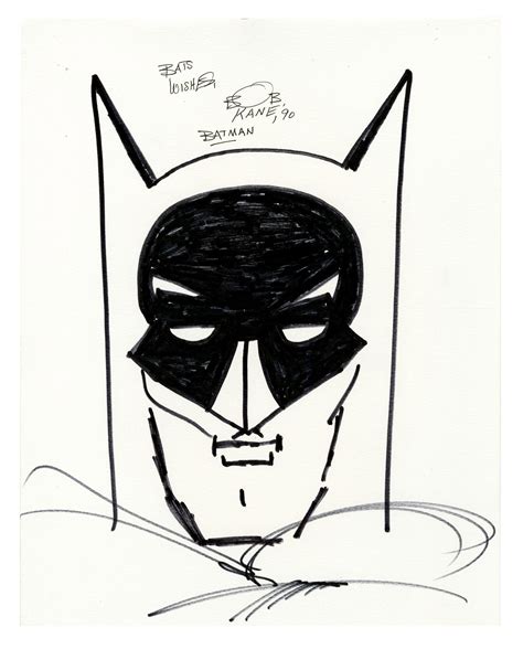 Lot Cartoonist Bob Kane Signed Drawing Of Batman