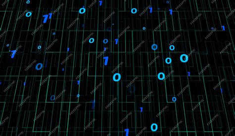 Premium Photo 3d Abstract Particle Binary Pattern Digital Technology Blue On Blue Gradient