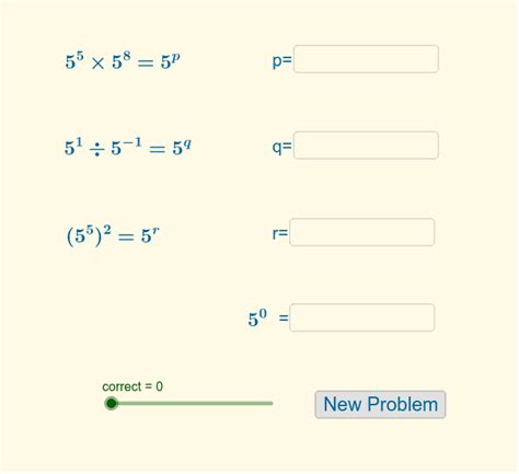 Exponent Laws Geogebra