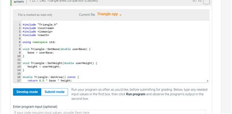 Solved Given Class Triangle In Files Triangleh And