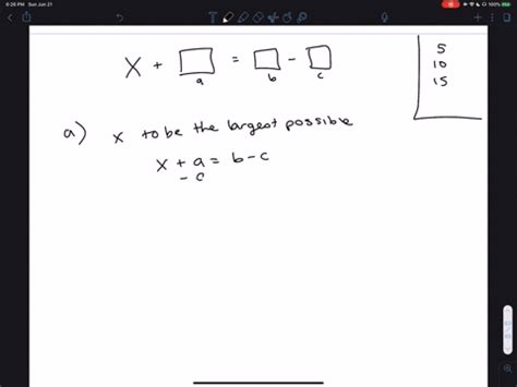 SOLVED Use The Numbers 5 10 And 15 To Fill In The Boxes In The Equation X A What Is The