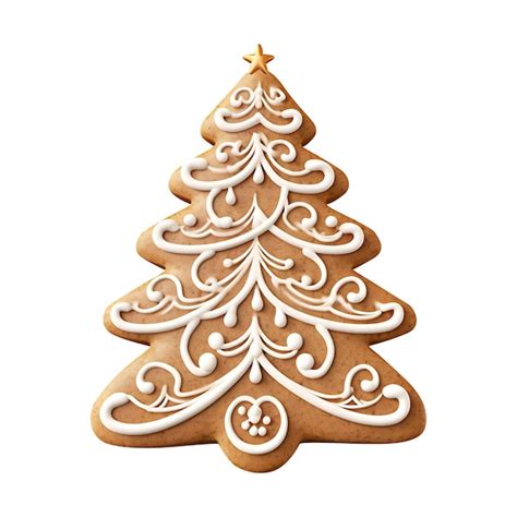 Premium Ai Image Closeup Of Christmas Gingerbread Tree Isolated On