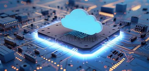 Cloud Computing And Network Security Concept 3d Rendering Conceptual Image Stock Illustration