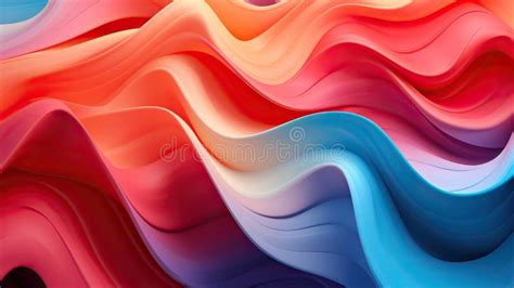 Abstract Colorful Wavy Background Vibrant Dynamic Fluid Design Stock Illustration