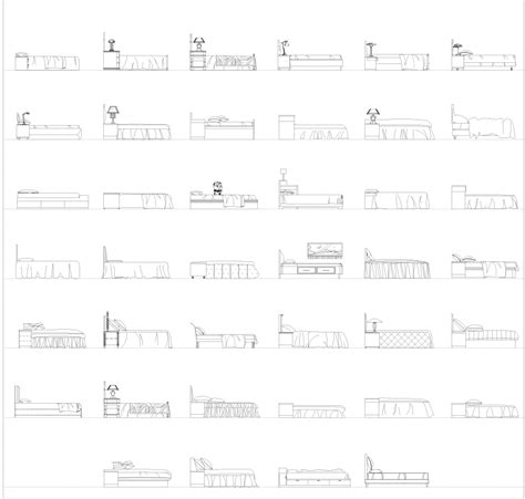 Master Bedroom Bed Designs Side Elevations CAD Collection Dwg Thousands Of Free CAD Blocks