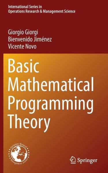 Basic Mathematical Programming Theory By Giorgio Giorgi Bienvenido