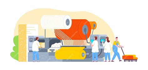 Premium Vector Workers Textile Manufacturing Industrial Fabrics