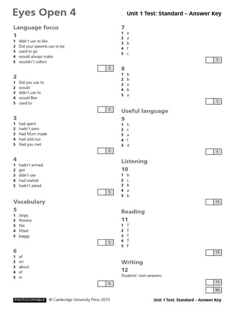 Unit 1 Answer Key Pdf