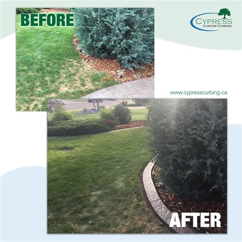 here are some “before and after” cypress custom curbing