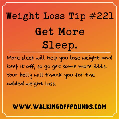 Weight Loss Tip Get More Sleep Walking Off Pounds