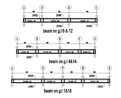 2d Autocad Dwg Drawing File Has The Details Of Beam Sections Download Now Cadbull