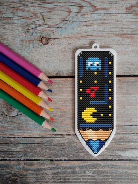 Pac Man Cross Stitch Pattern Video Game Pattern Pencil Pdf Pattern Retro Game Pattern Dmc Chart