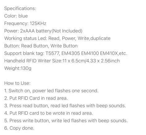 RFID Reader Original YOA KHz Copier Writer Duplicator Programmer Hobbies Toys Travel