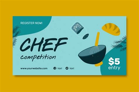 요리사 직업 및 경력 소셜 미디어 프로모션 템플릿 무료 벡터