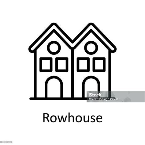 하우스 벡터 개요 아이콘 디자인 일러스트레이션 흰색 배경 Eps 10 파일에 도시 요소 기호 0명에 대한 스톡 벡터 아트 및 기타 이미지 Istock