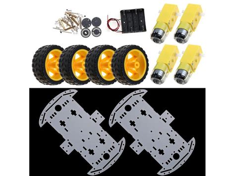 Kit Carro Robot Arduino 4 Rodas 4wd Com 2 Chassis Wortenpt