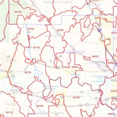 Alabama Zip Code Map Printable
