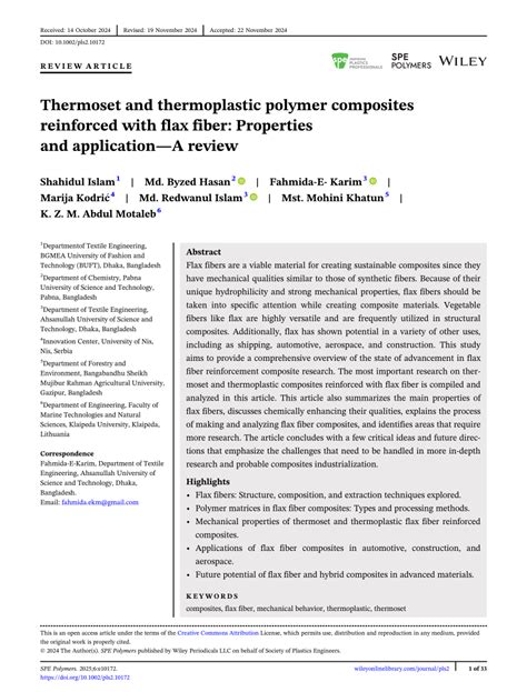 Pdf Thermoset And Thermoplastic Polymer Composites Reinforced With