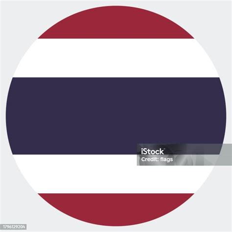 태국의 국기 버튼 플래그 아이콘입니다 표준 색상 원 아이콘 플래그입니다 컴퓨터 일러스트레이션 디지털 일러스트레이션 벡터 일러스트 레이 션입니다 0명에 대한 스톡 벡터 아트