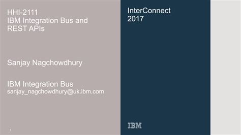 Ibm Integration Bus And Rest Apis Sanjay Nagchowdhury Pptx