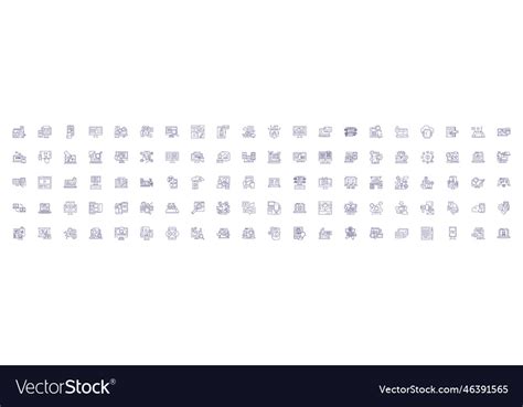 Mobile Application Line Icons Signs Set Design Vector Image