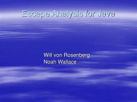 Ppt Escape Analysis For Java Powerpoint Presentation Free Download