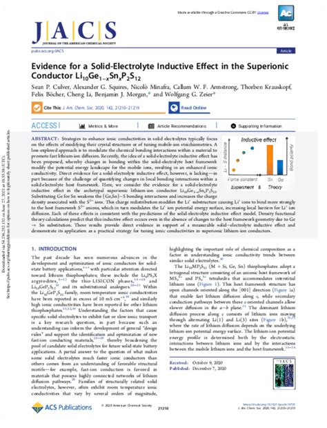 Pdf Evidence For A Solid Electrolyte Inductive Effect In The