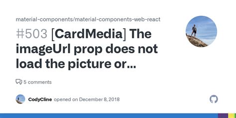 Cardmedia The Imageurl Prop Does Not Load The Picture Or Media · Issue 503 · Material