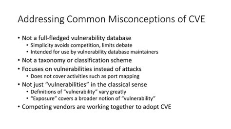 Common Vulnerabilities And Exposures Details Ppt Databases