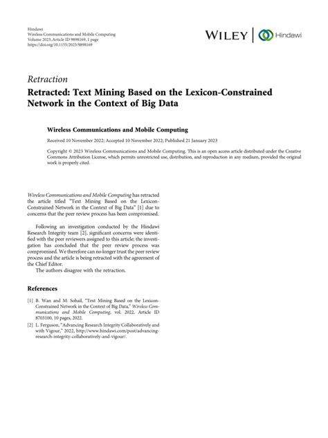 Pdf Retracted Text Mining Based On The Lexicon Constrained Network