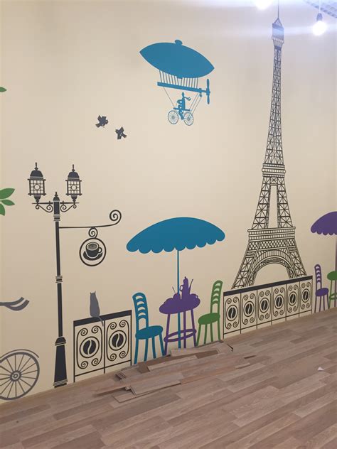 Купить наклейку Эйфелева Башня Символ Парижа Виниловые наклейки для